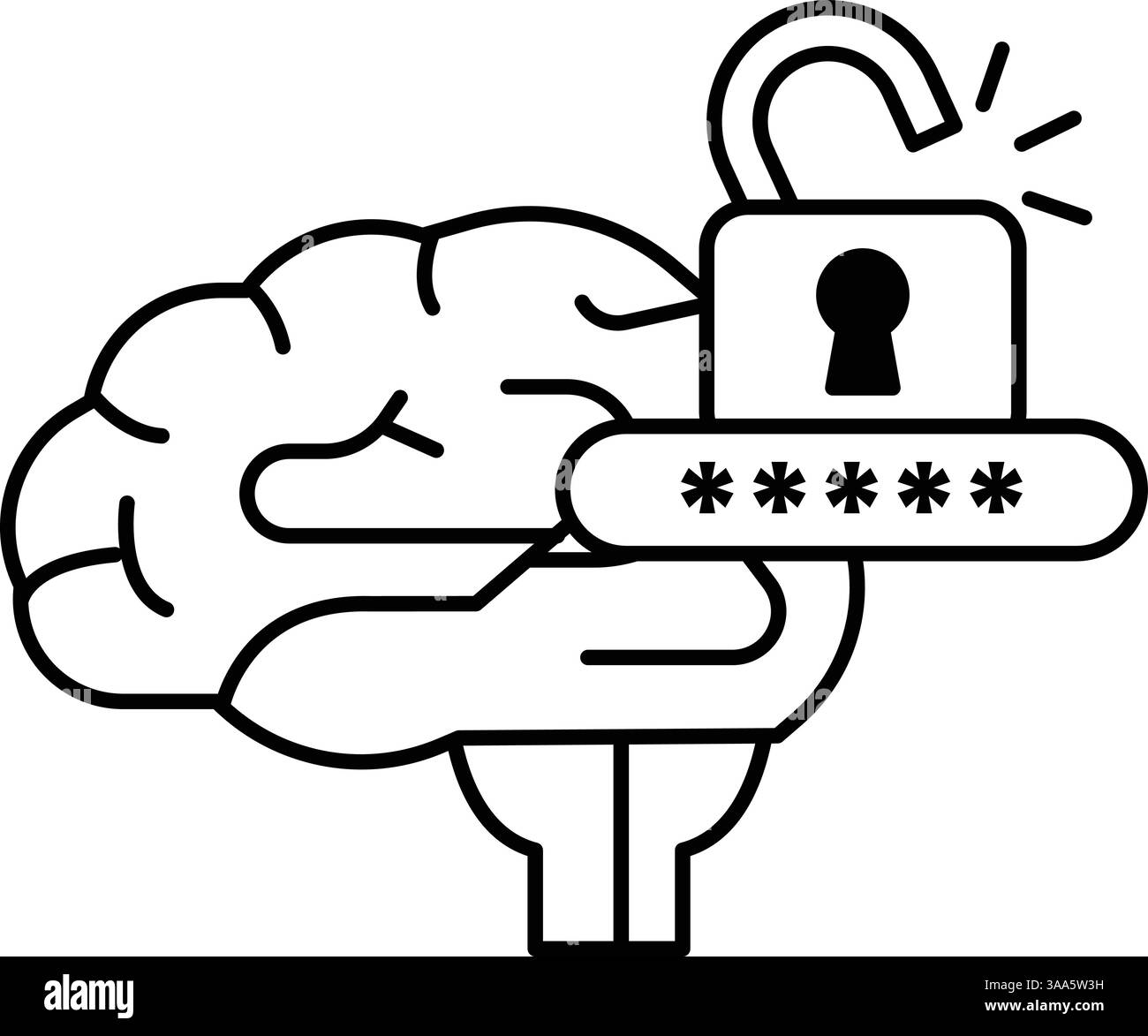 Brain lock icon hi-res stock photography and images - Alamy
