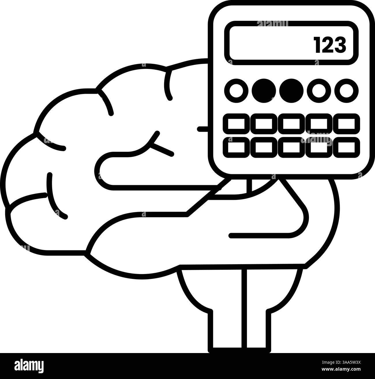 A brain is holding a calculator Stock Vector Image & Art - Alamy