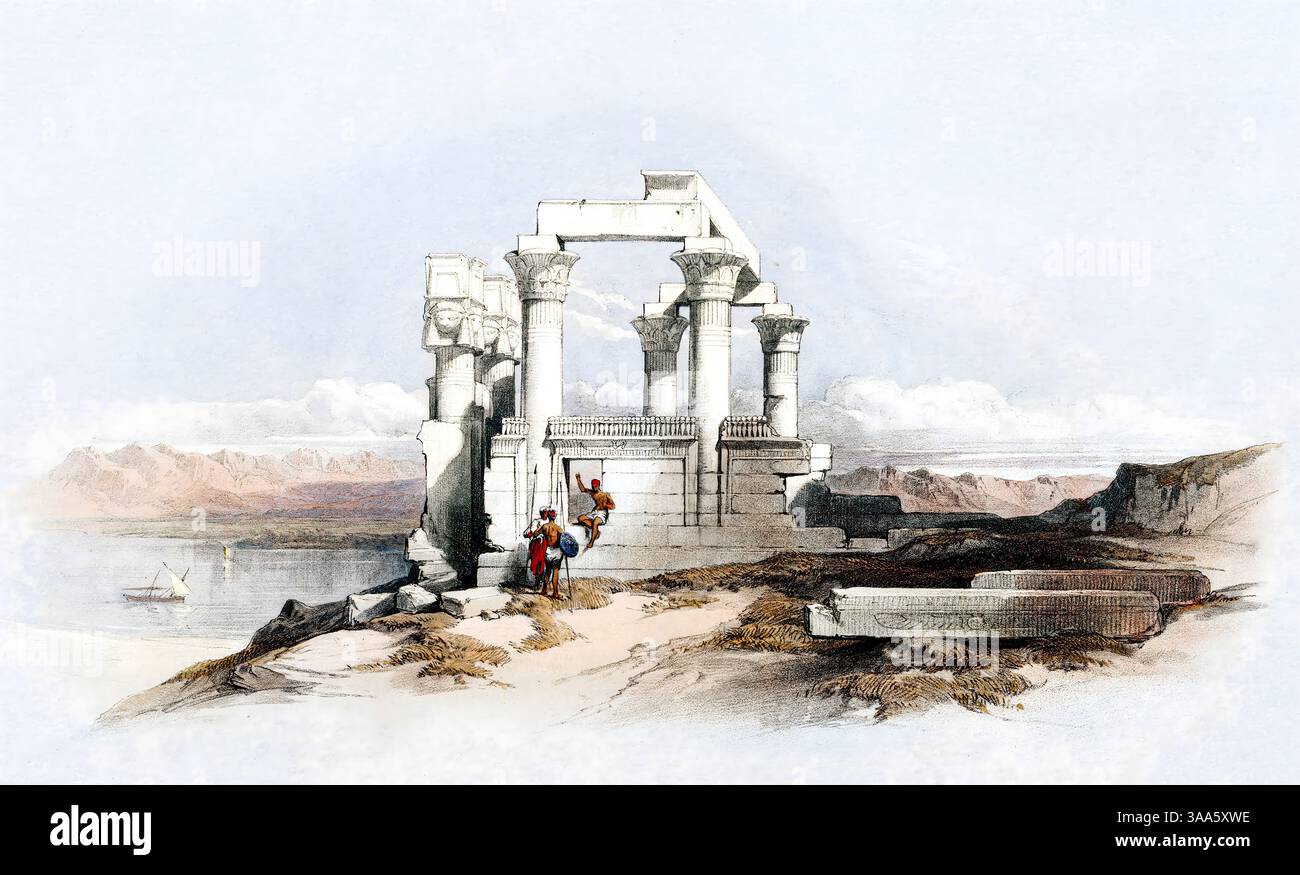 A beautiful depiction of ancient ruins in a serene landscape, evoking ...