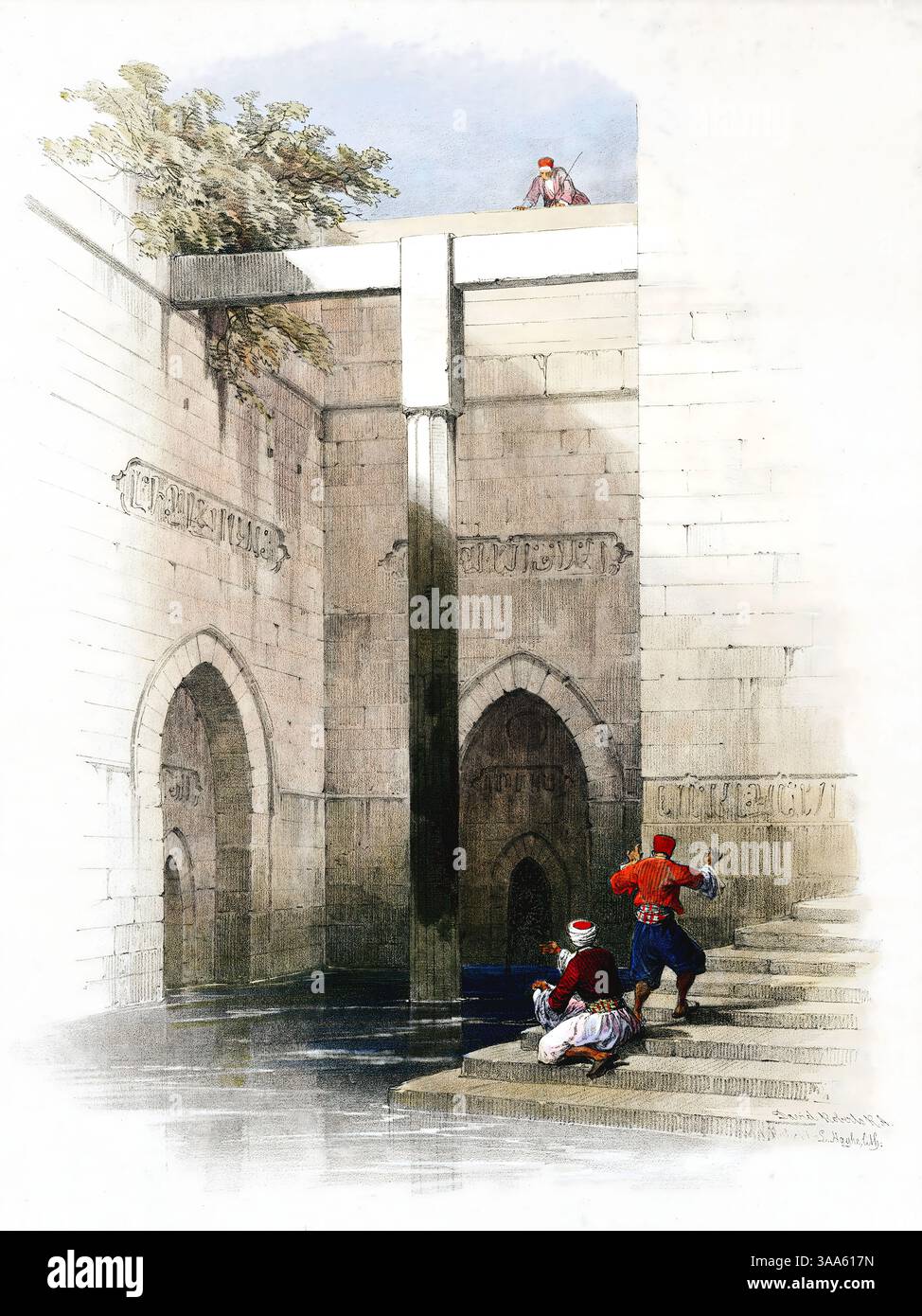 The Nileometer on Rhoda Island by David Roberts, 1849 Lithograph ...