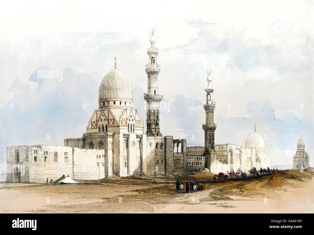 Tombs of the Caliphs, Cairo – Mosque of Ayed Bey by David Roberts, 1856 Lithograph, Islamic ...