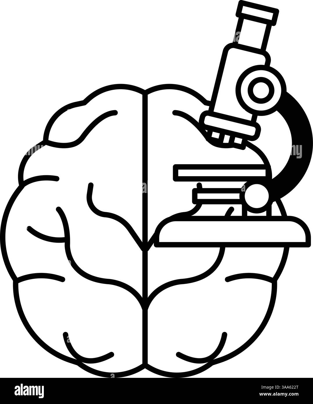 A brain with a microscope on it Stock Vector Image & Art - Alamy
