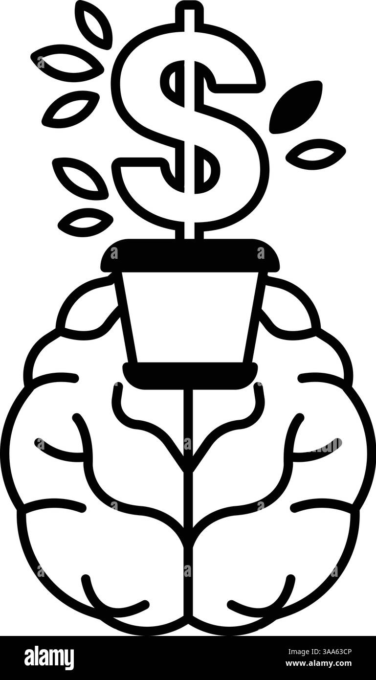 Brain dollar sign on Stock Vector Images - Alamy