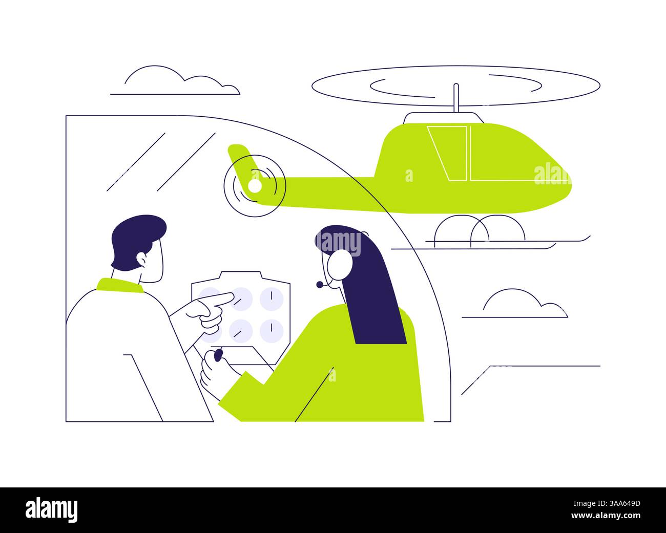 Helicopter pilot training abstract concept vector illustration Stock ...