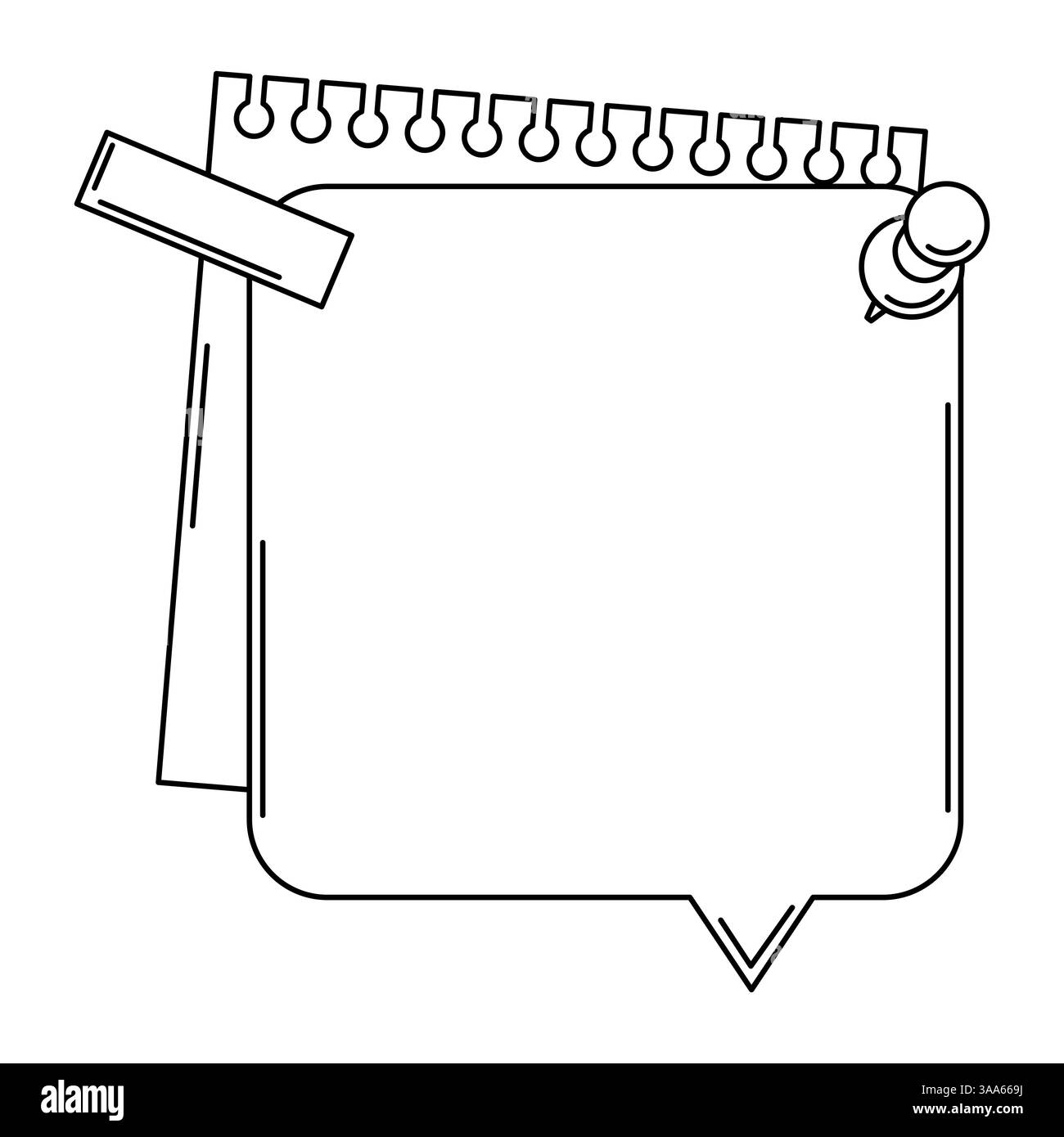 Paper note with pin. Frame or background for reminder Stock Vector ...