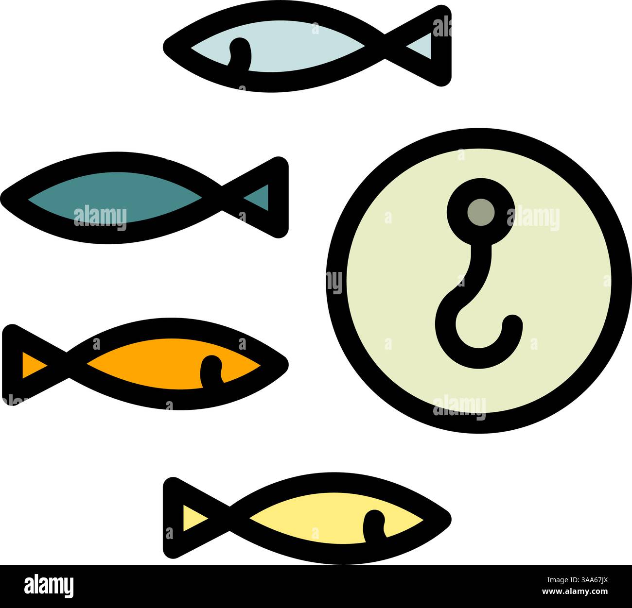 Fish and hook sign. Fishing icon. Catch seafood symbol. Vector ...