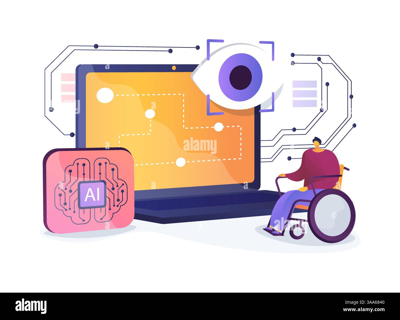 AI Eye-Tracking for Accessibility abstract concept vector illustration ...