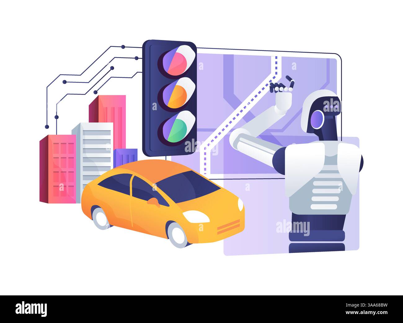 AI Smart Traffic Management abstract concept vector illustration Stock ...