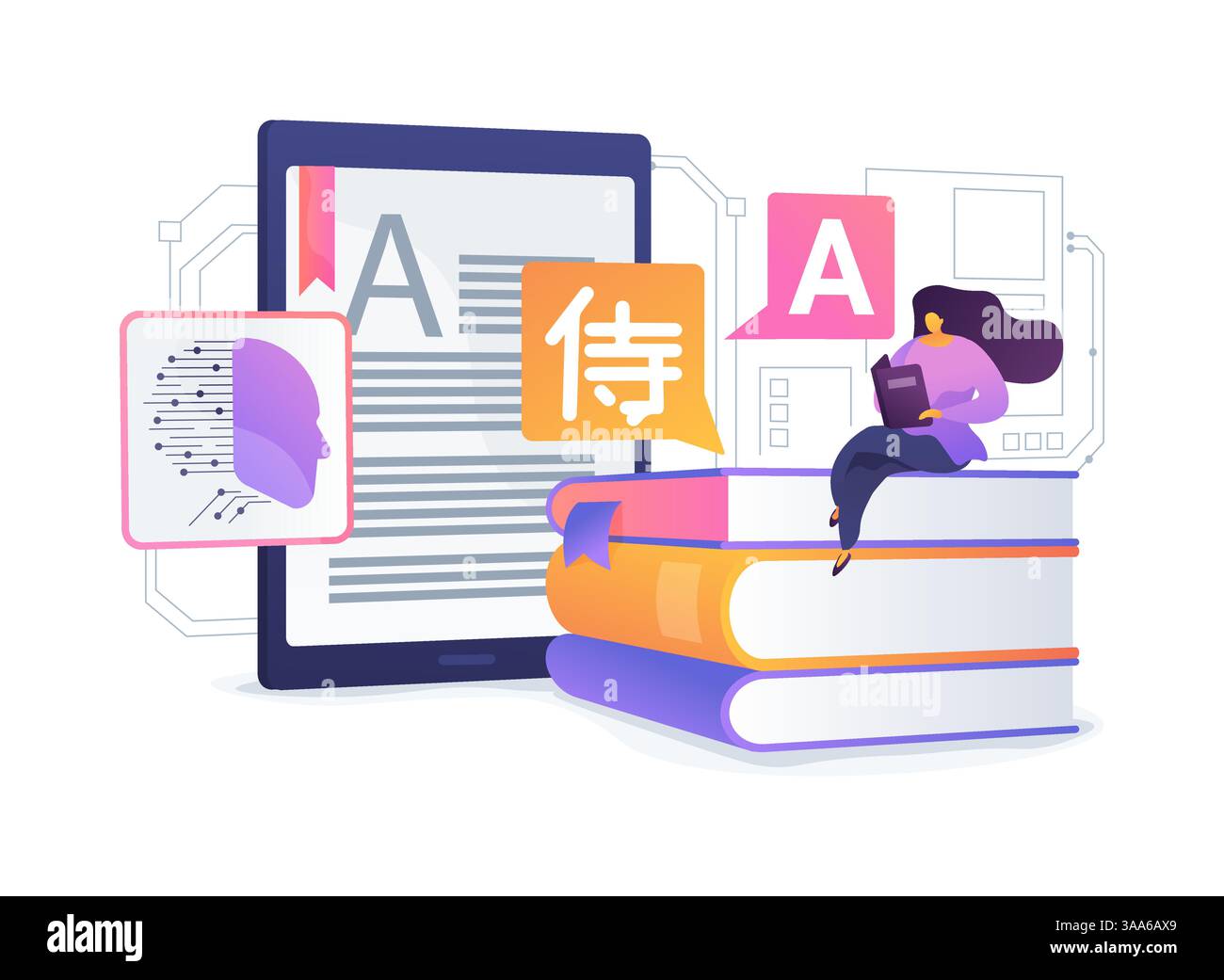 AI Language Style Transfer abstract concept vector illustration Stock ...