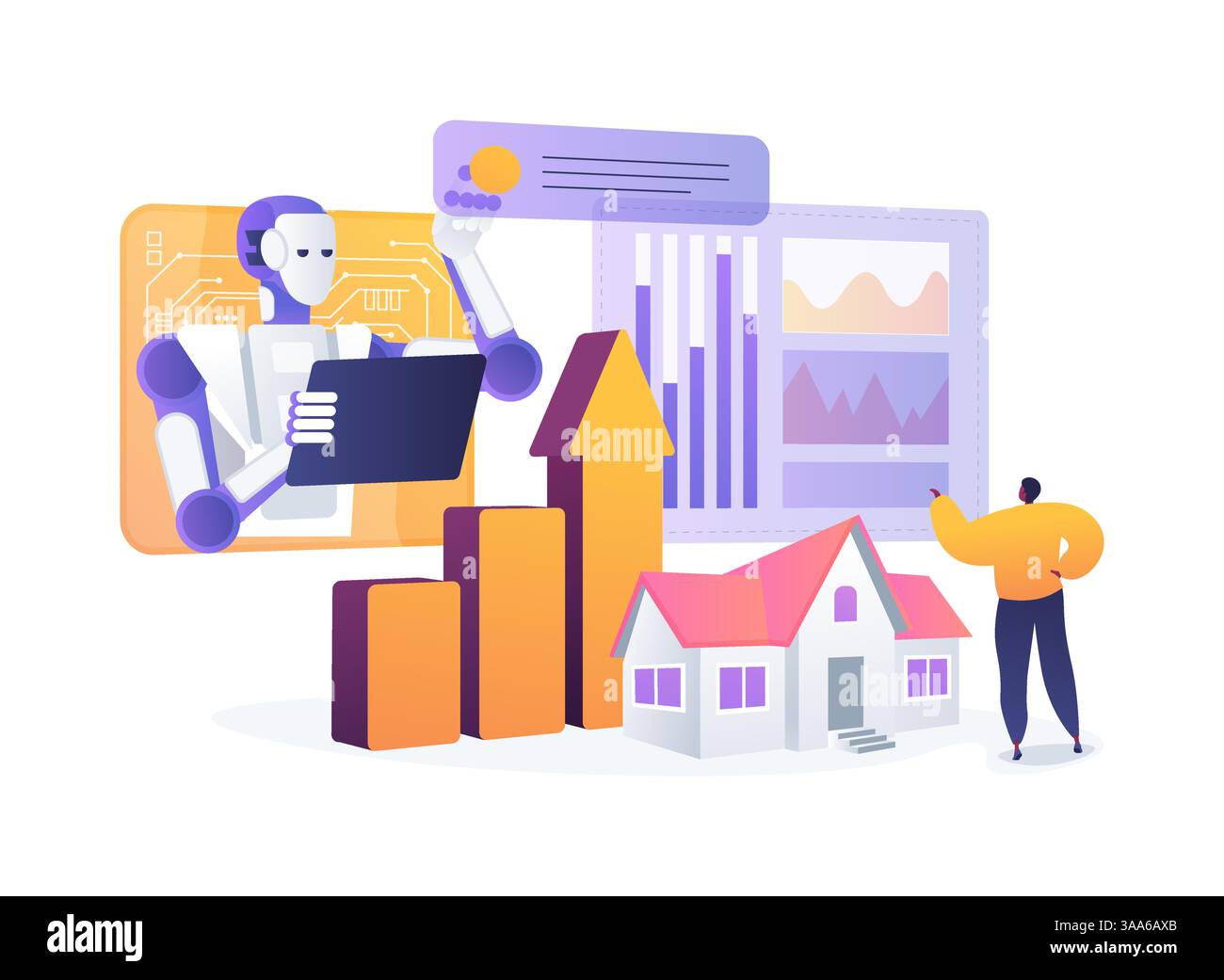 AI Real Estate Price Prediction abstract concept vector illustration ...