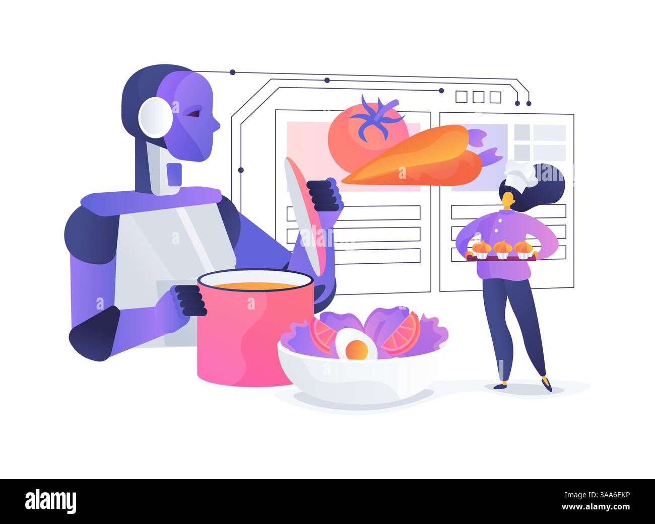 AI Assistive Cooking Devices abstract concept vector illustration Stock ...
