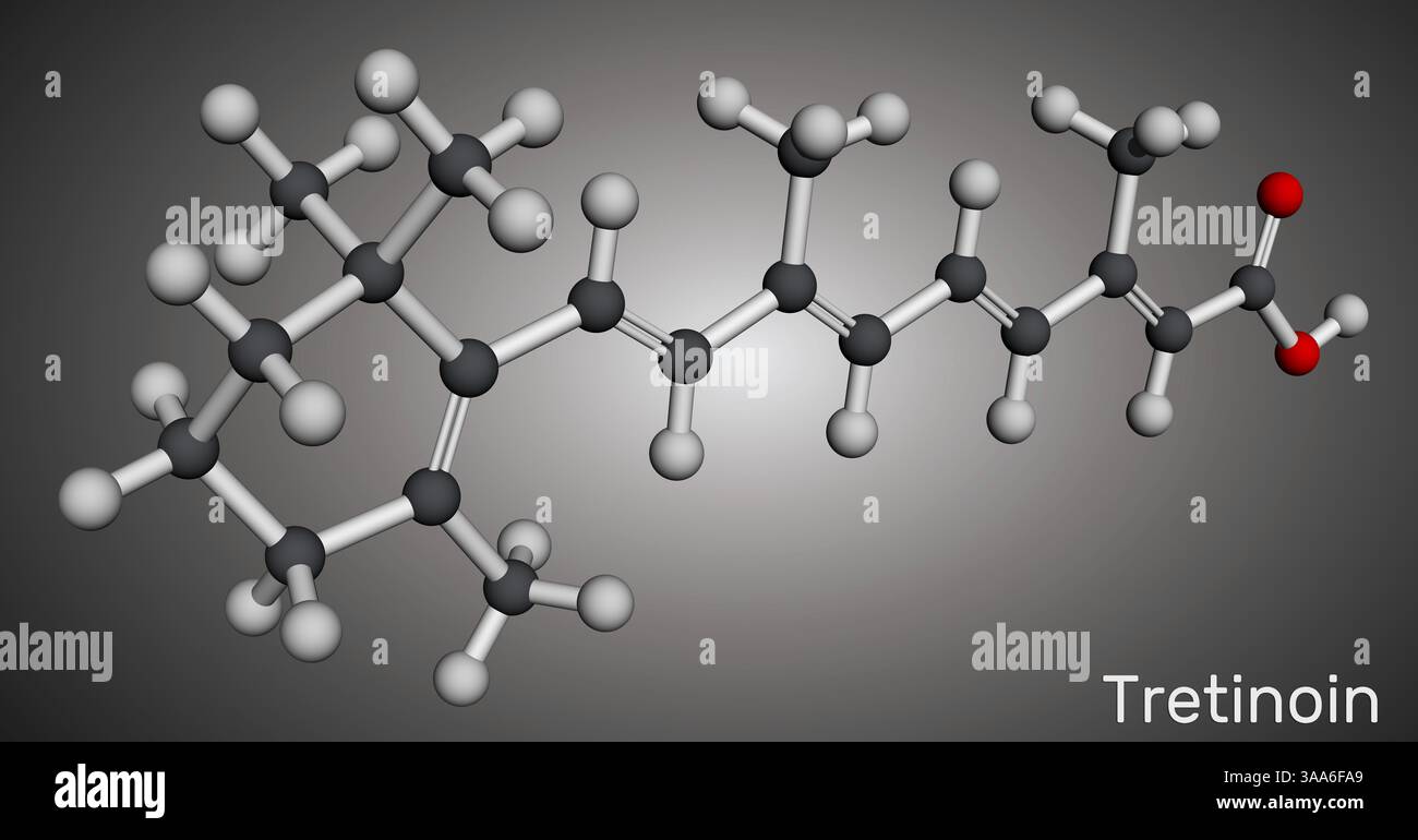 Tretinoin, ATRA molecule. All-trans retinoic acid used in dermatology ...