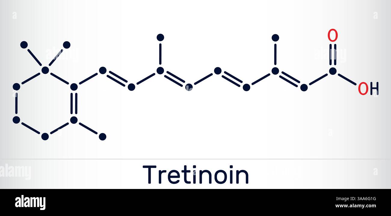 Tretinoin, ATRA molecule. All-trans retinoic acid used in dermatology ...