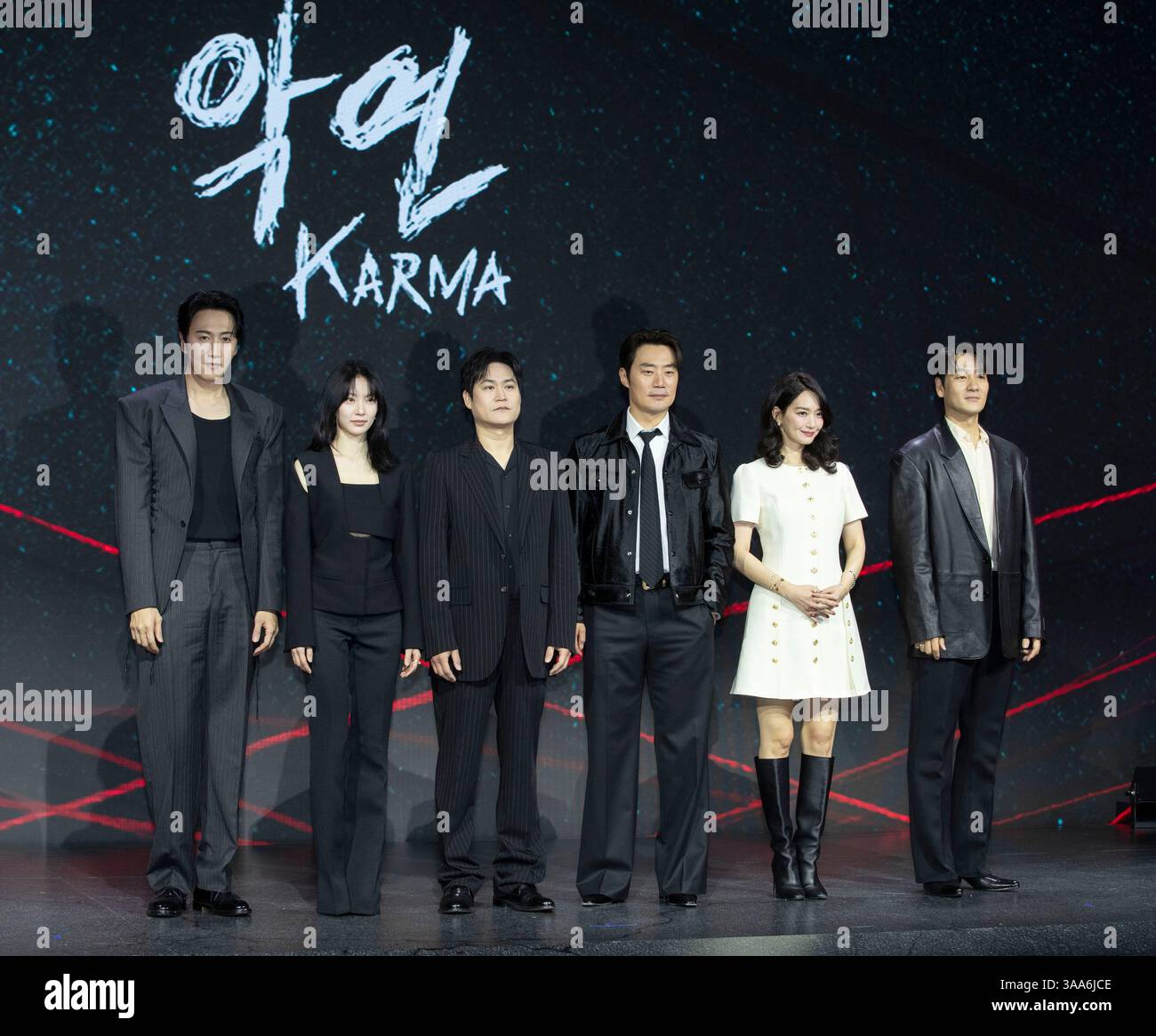 Seoul, South Korea. 31st Mar, 2025. (L to R) South Korean actors Lee Kwang-soo, Gong Seung-yeon ...