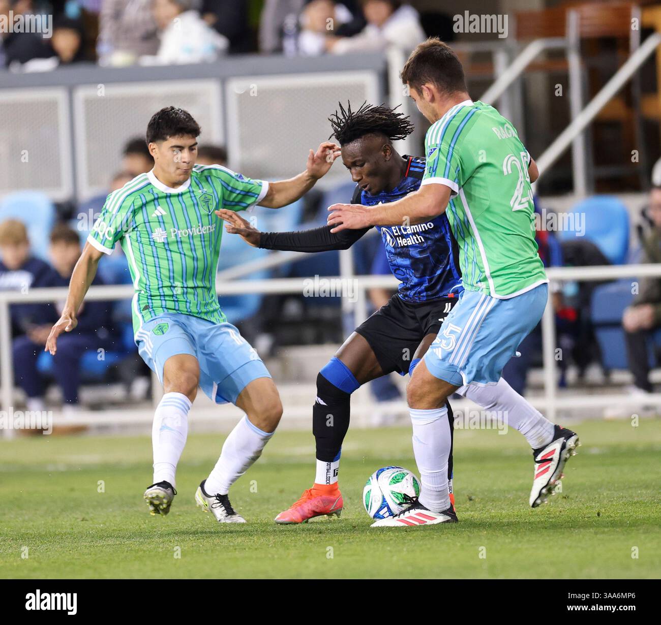 March 29, 2025, San Jose, California, U.S: Seattle Sounders Midfielder ...
