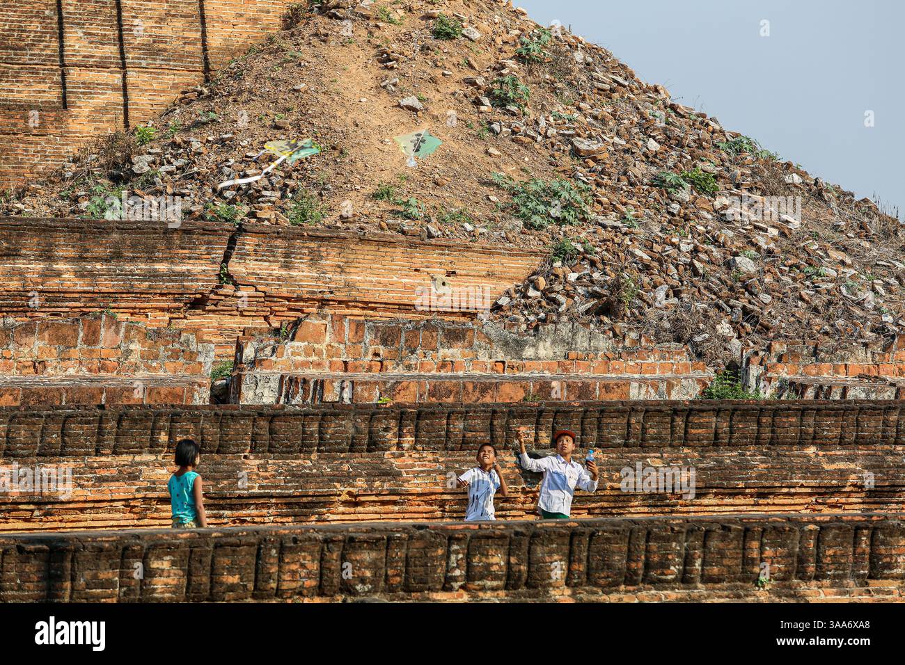 Mingun Pahtodawgyi, massive monument stupa in Sagaing Region built by ...