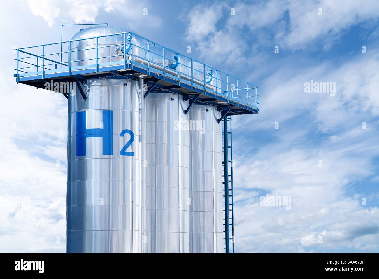 Hydrogen factory with energy storage concept Stock Photo - Alamy