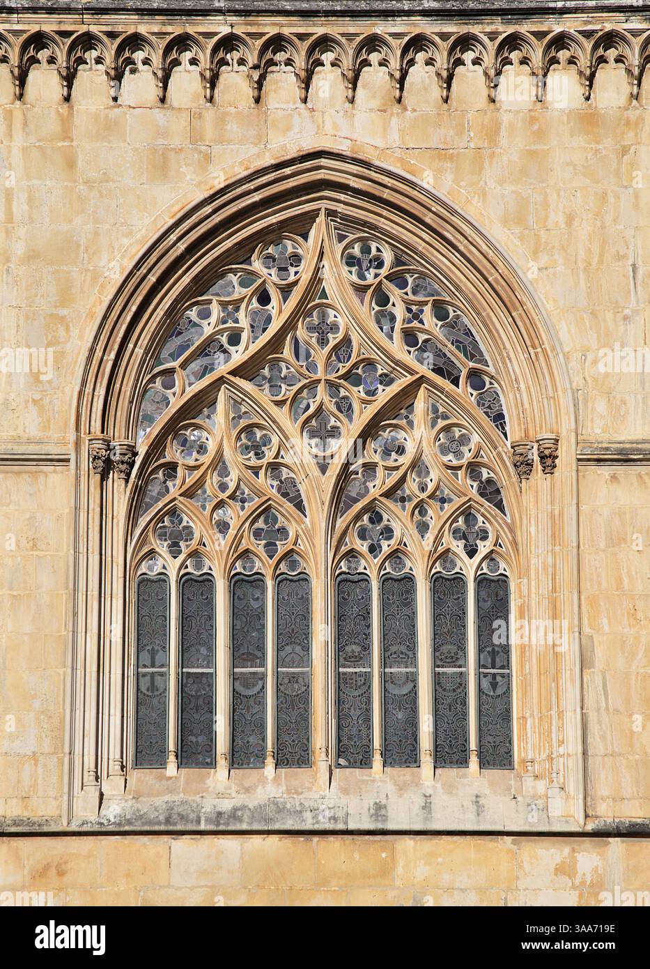 Detailed Gothic window at Batalha Monastery, a UNESCO World Heritage ...