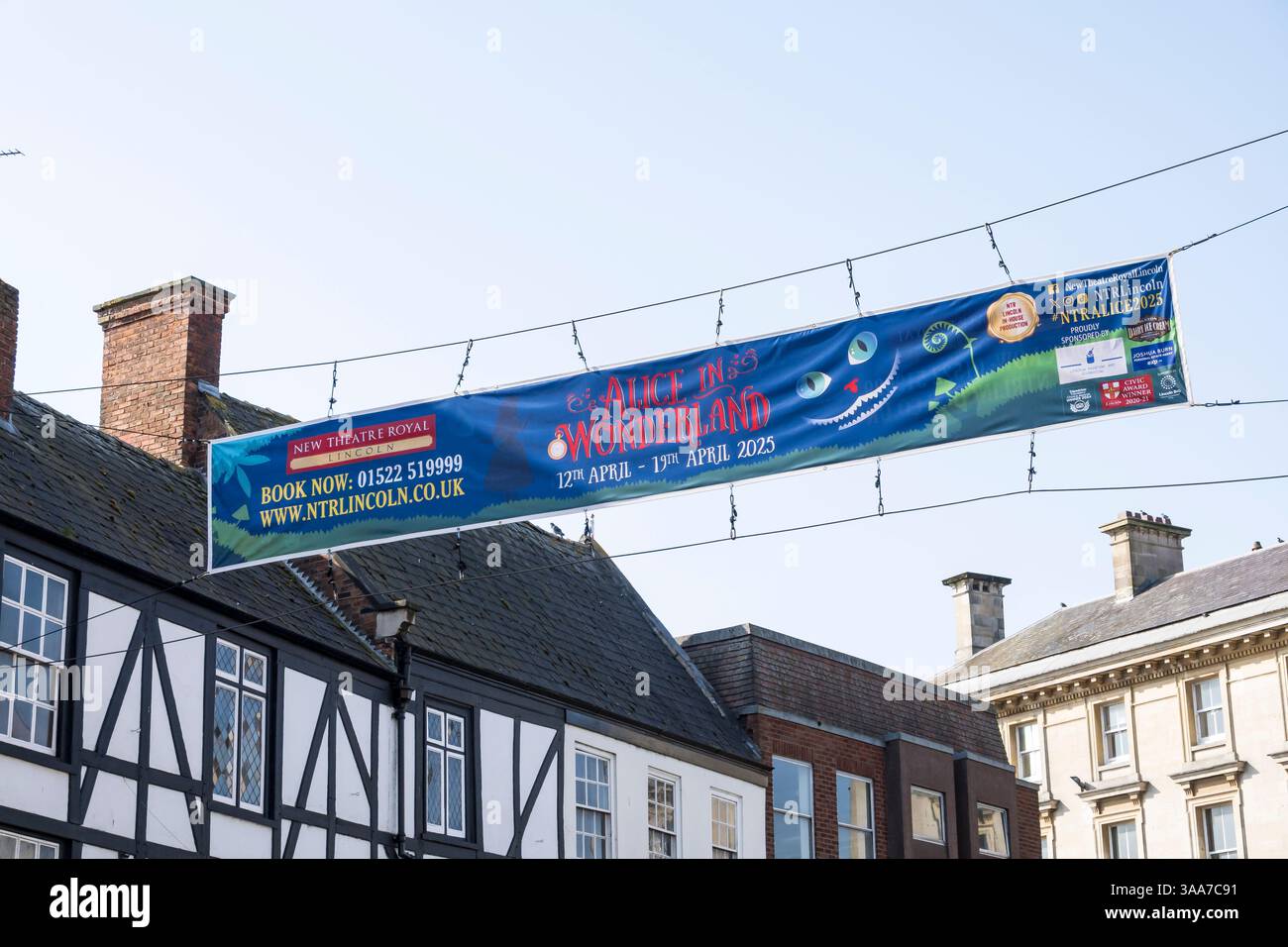 New Theatre Royal banner advertising Alice in Wonderland in theatre ...