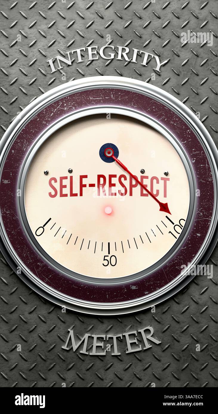 Self-Respect and Integrity that is hitting a full scale, showing a very ...