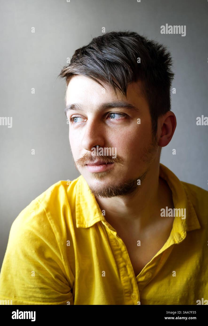 Unhappy young unshaven man hi-res stock photography and images - Alamy