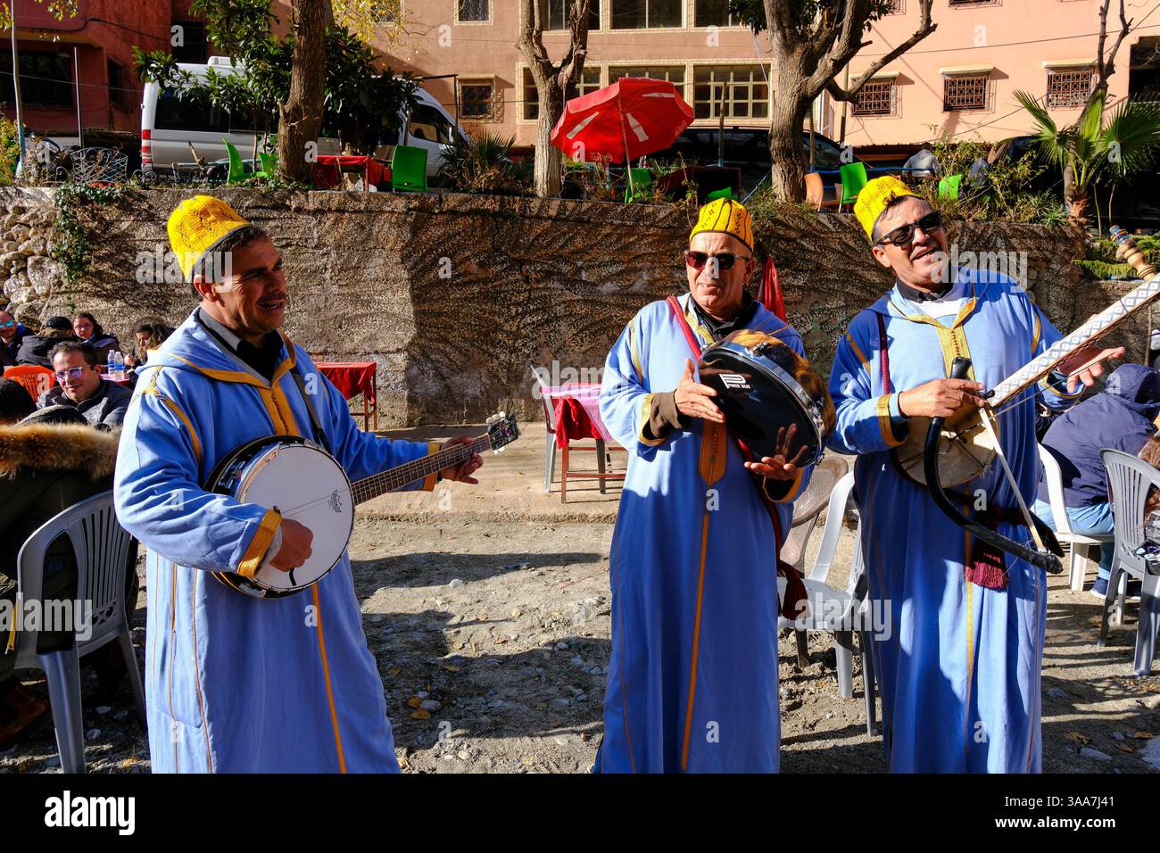 31 DEC 2024 - Setti Fadma, Morocco - An musical entertainment trio ...