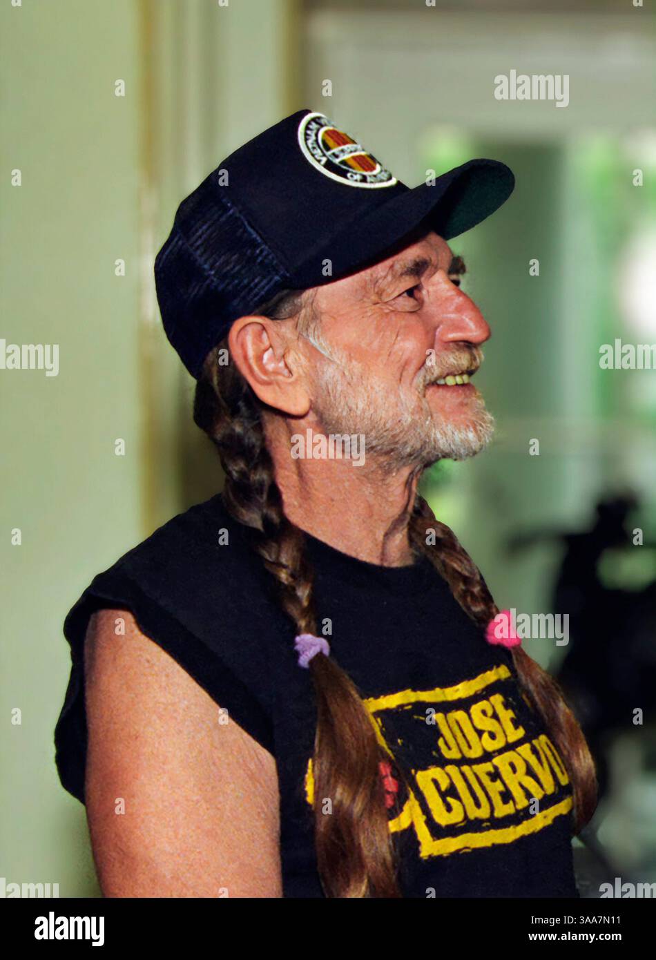 Willie Nelson. Portrait of the country music singer and guitarist ...