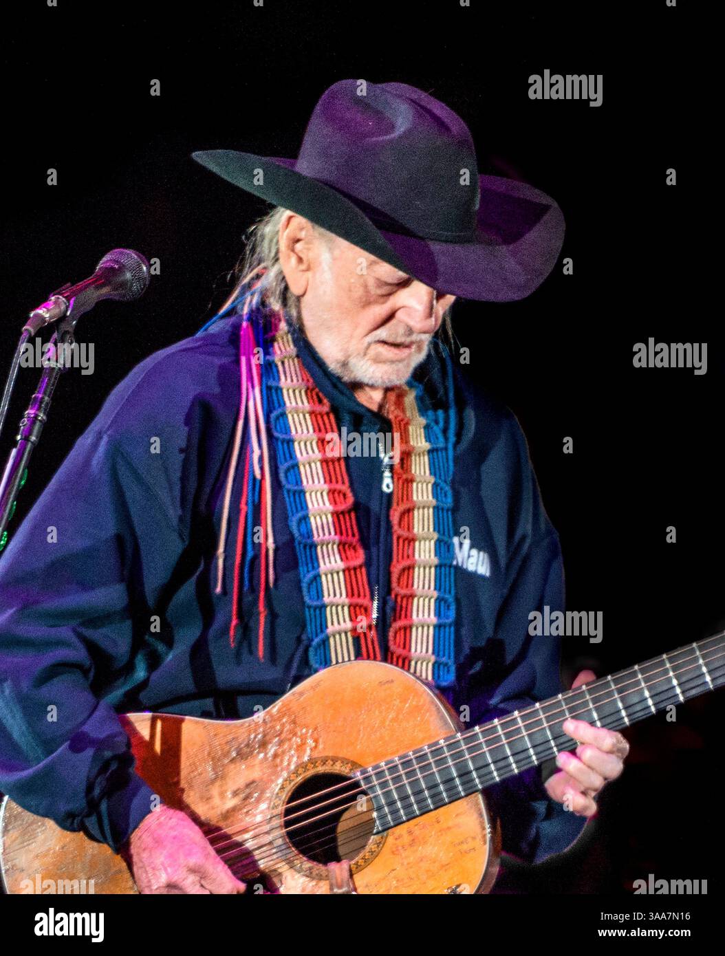 Willie Nelson. Portrait of the country music singer and guitarist ...