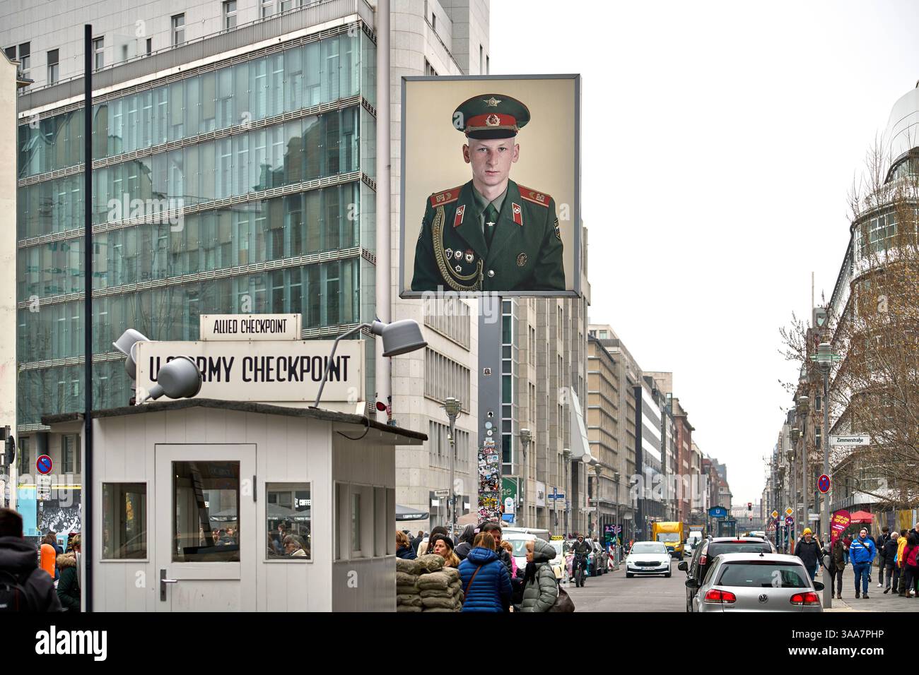 Berlin, Germany - March 27, 2025: View of the historic Checkpoint ...