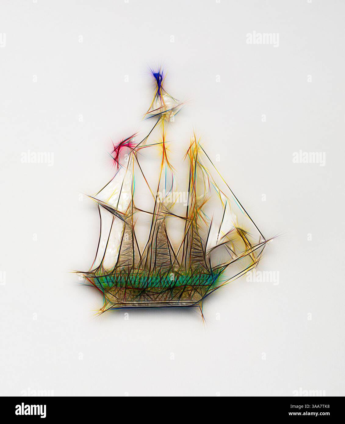 Stylized sailing ship adorned hi-res stock photography and images - Alamy