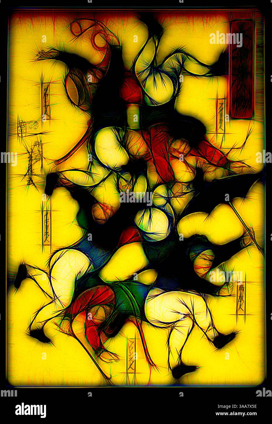 A dynamic scene showcases multiple figures in a spirited wrestling ...