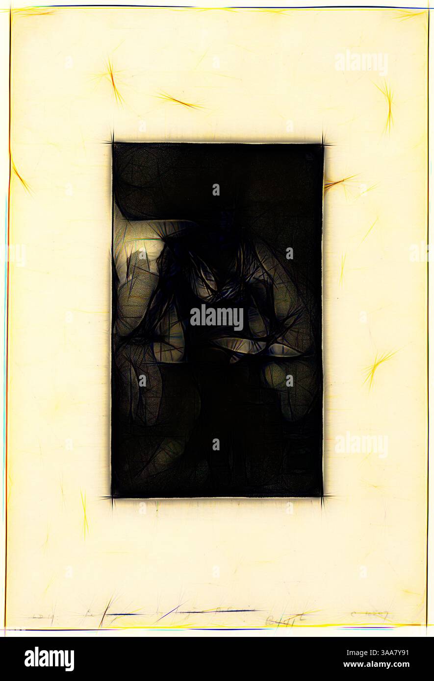 A figure is hunched forward, enveloped in shadows, with intricate ...