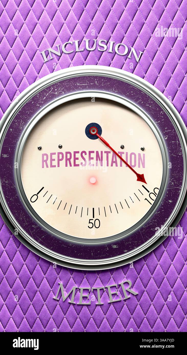 Representation and inclusion meter that is hitting a full scale hi-res stock photography and ...