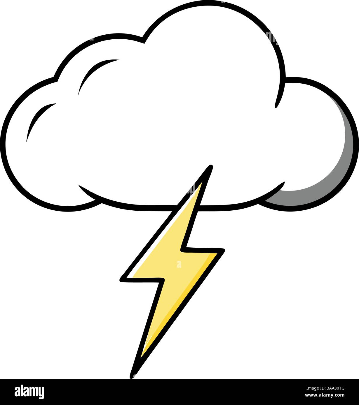 Storm cloud with lightning bolt illustration Stock Vector Image & Art ...