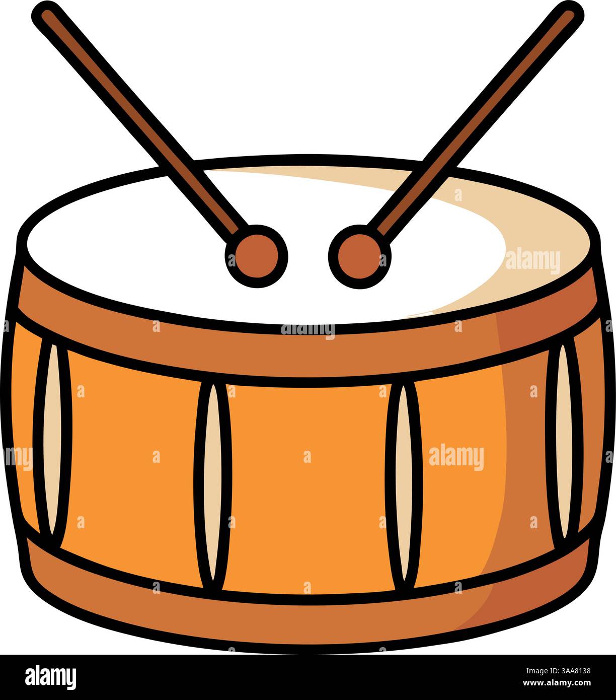 Cartoon drum with drumsticks illustration Stock Vector Image & Art - Alamy