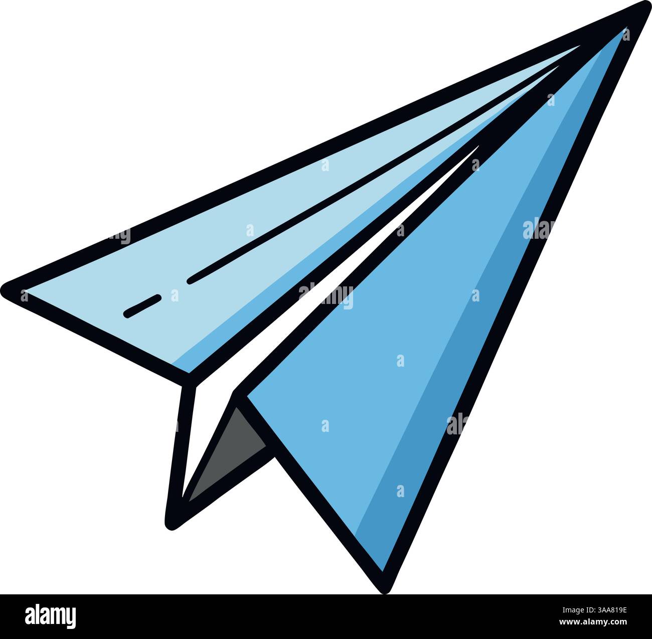 Blue paper airplane cartoon illustration Stock Vector Image & Art - Alamy
