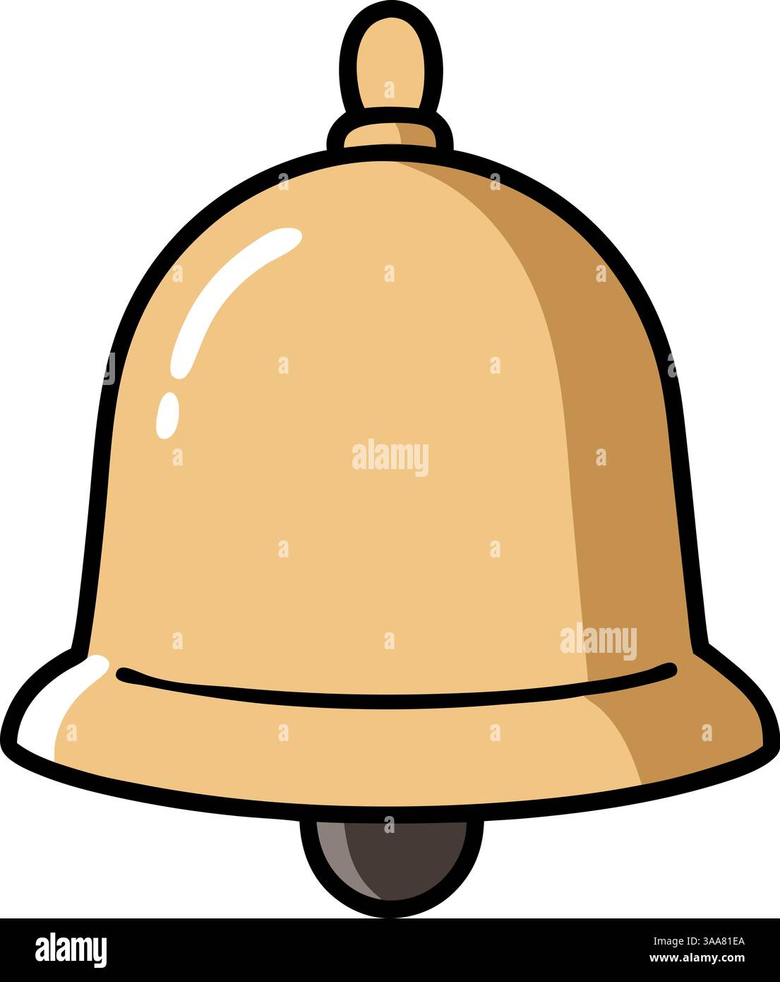 Golden bell illustration with simple outline Stock Vector Image & Art ...