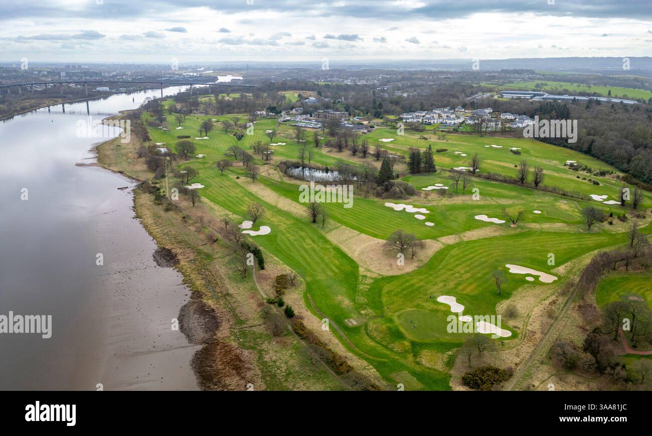 Aerial view of golf course at Marr Hall Golf & Spa Resort beside River ...