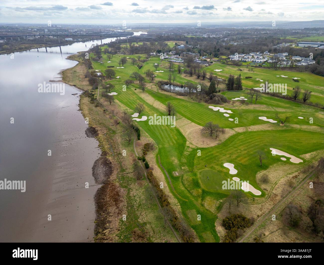 Aerial view of golf course at Marr Hall Golf & Spa Resort beside River ...