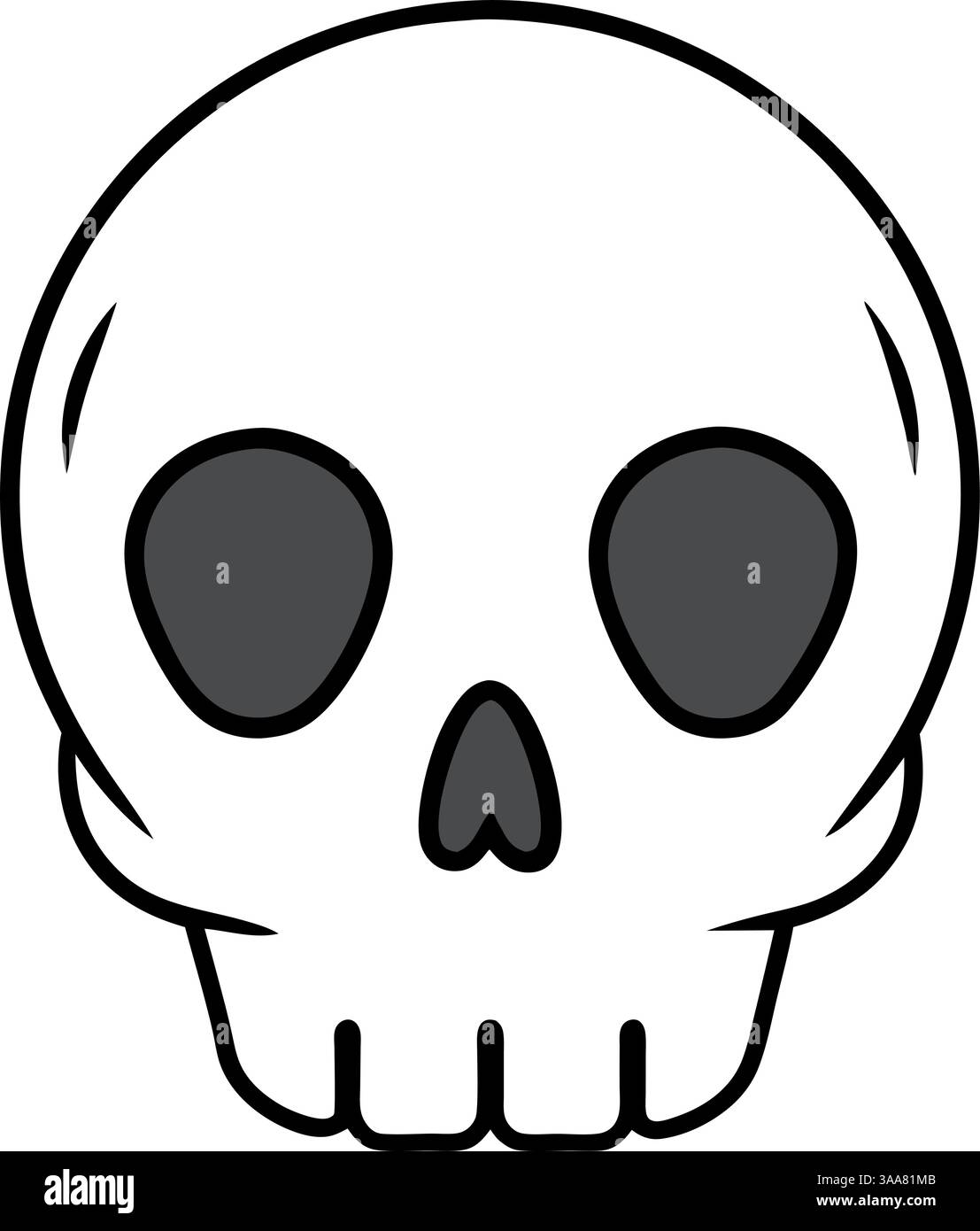 Minimalist skull outline vector illustration Stock Vector Image & Art ...