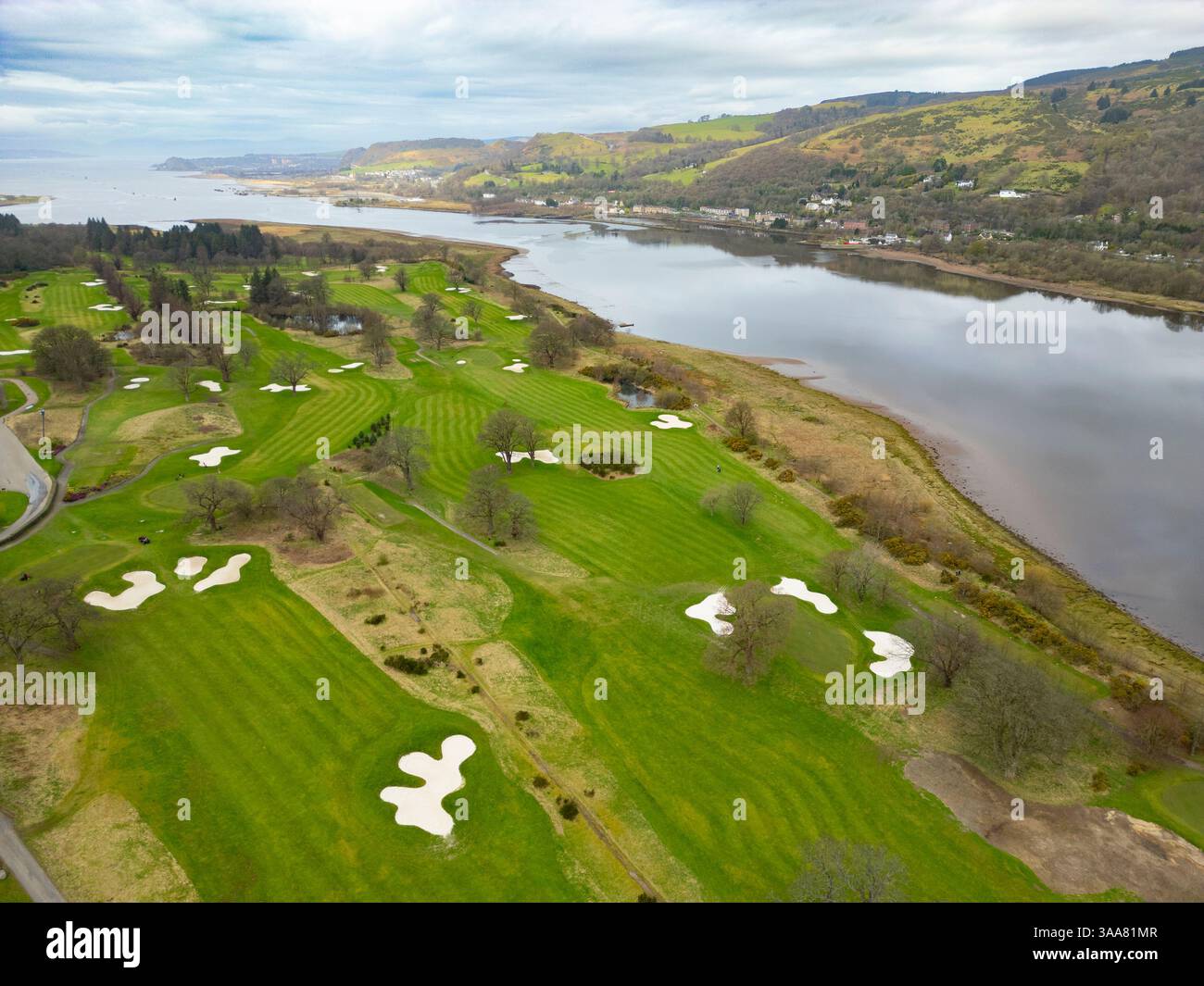 Aerial view of golf course at Marr Hall Golf & Spa Resort beside River ...