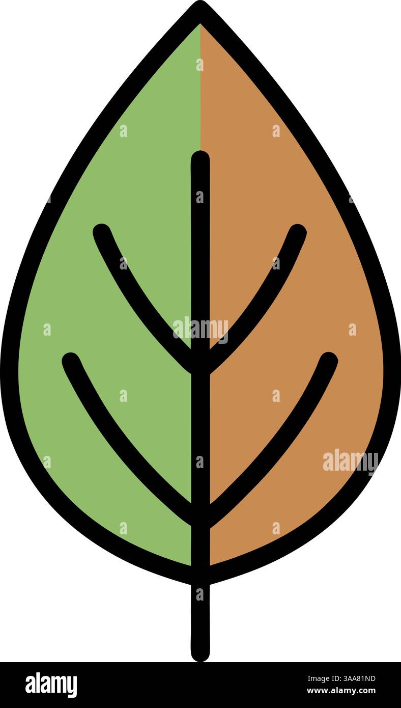 Green autumn leaf half Stock Vector Images - Alamy