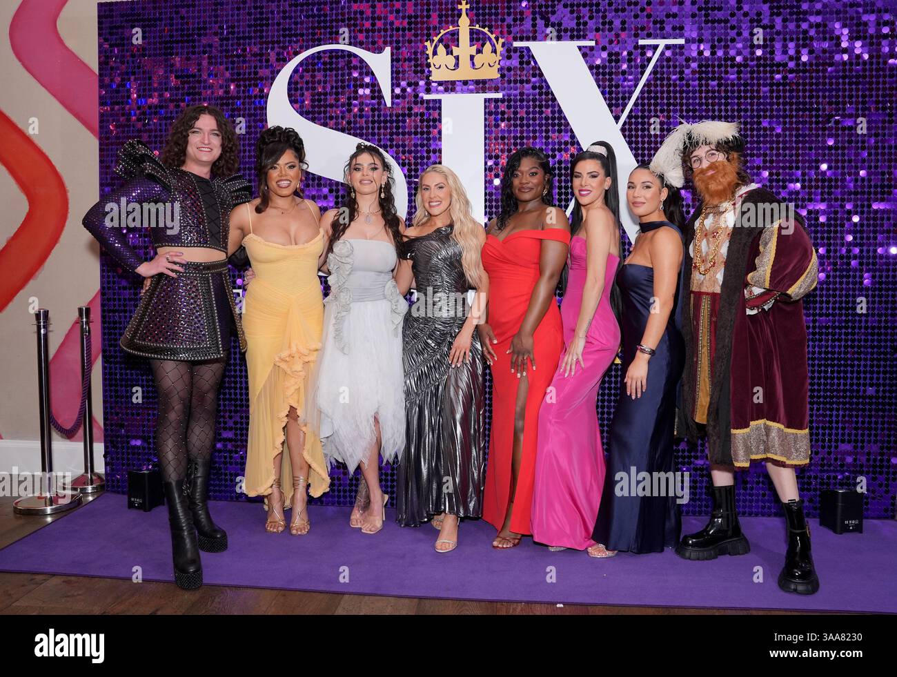 Writers Toby Marlow (far left) and Lucy Moss and (left to right ...