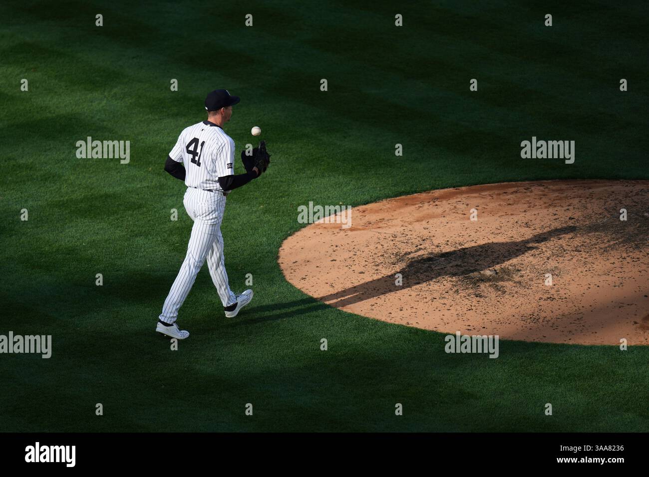 New York Yankees pitcher Tim Hill during the sixth inning of a baseball ...