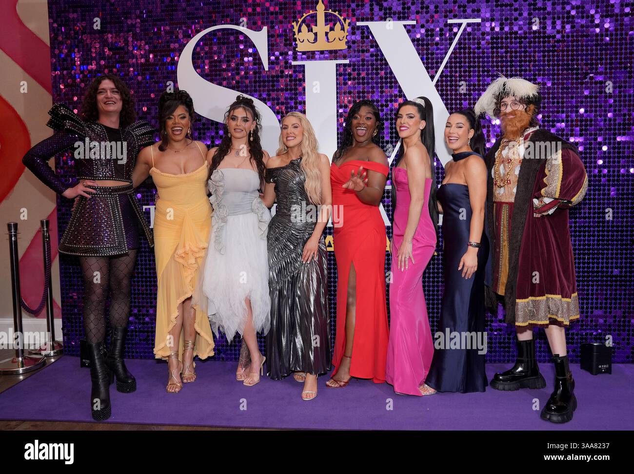 Writers Toby Marlow (far left) and Lucy Moss and (left to right ...