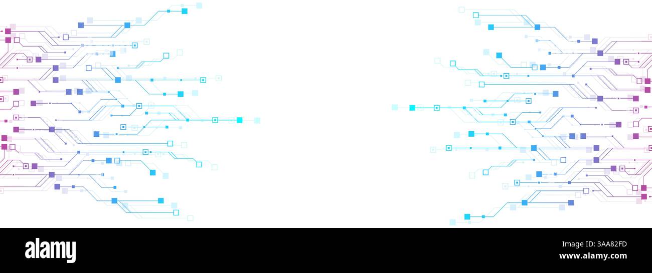 Artificial Intelligence or machine learning vector design. Quantum computer technology concept ...