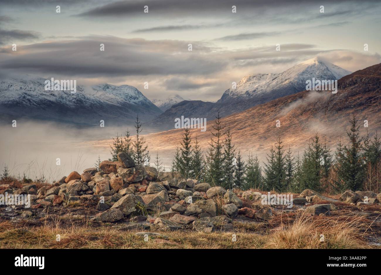 a winters scene in the Scottish highlands Stock Photo - Alamy