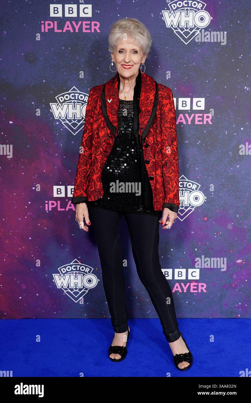 Anita Dobson attending the premiere of Doctor Who season two, at the ...