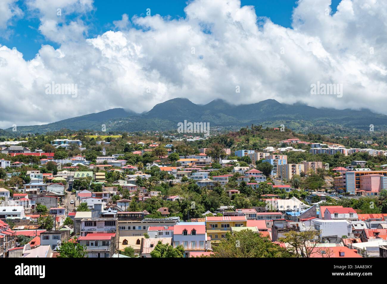 Guadeloupe Basse-Terre Capital City with Colorful Buildings Stock Photo ...