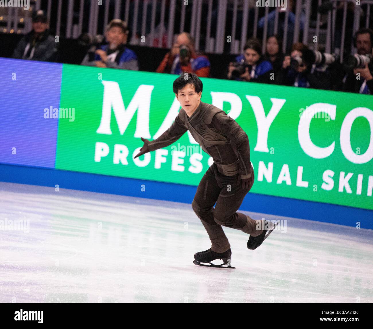 Boston,. MA. March 28, 2025. Adam Siao Him in the Men's Free Skate at ...